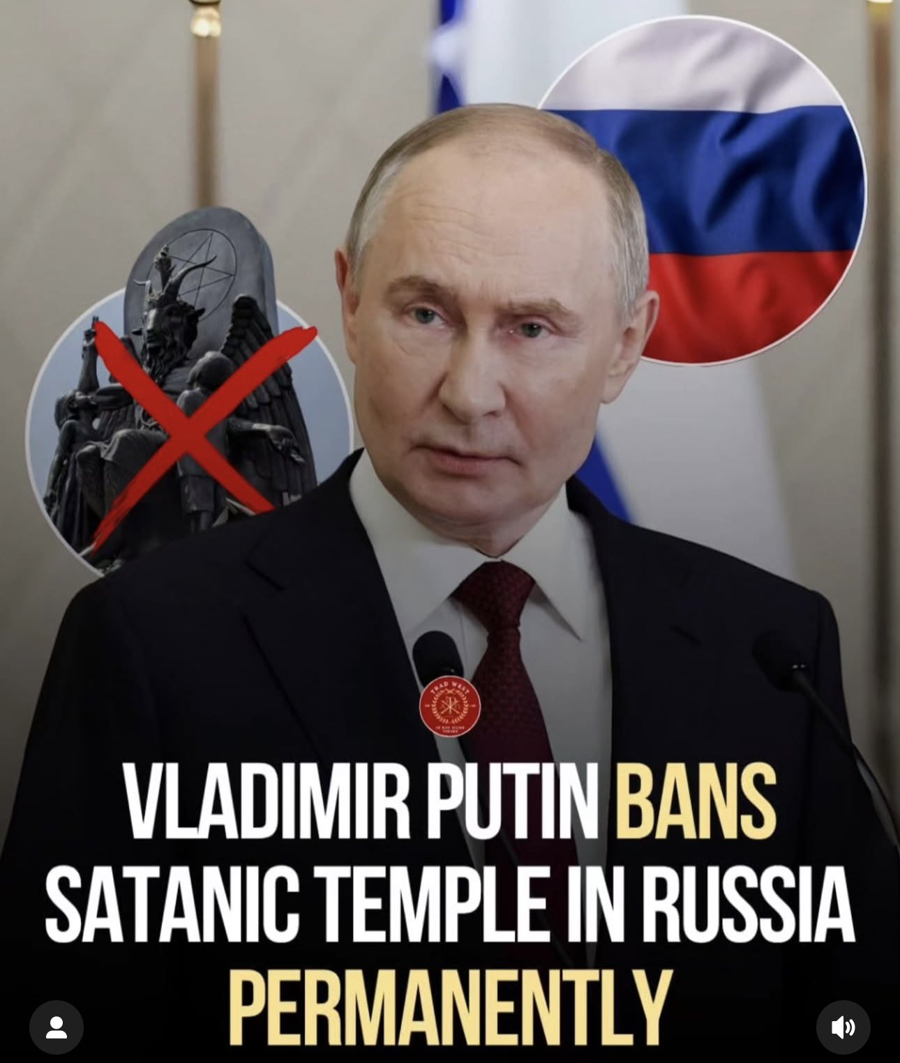Justin Deschamps on Substack: "Putin Bans the Satanic Temple in Russia. And the left is ...