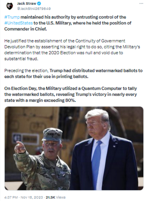 U.S. MILITARY COVERT OPERATION: The U.S. Military’s Continuity of ...