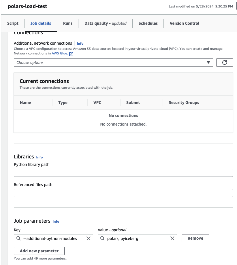 Read Iceberg on S3 into Polars using AWS Glue Python Shell job (without ...