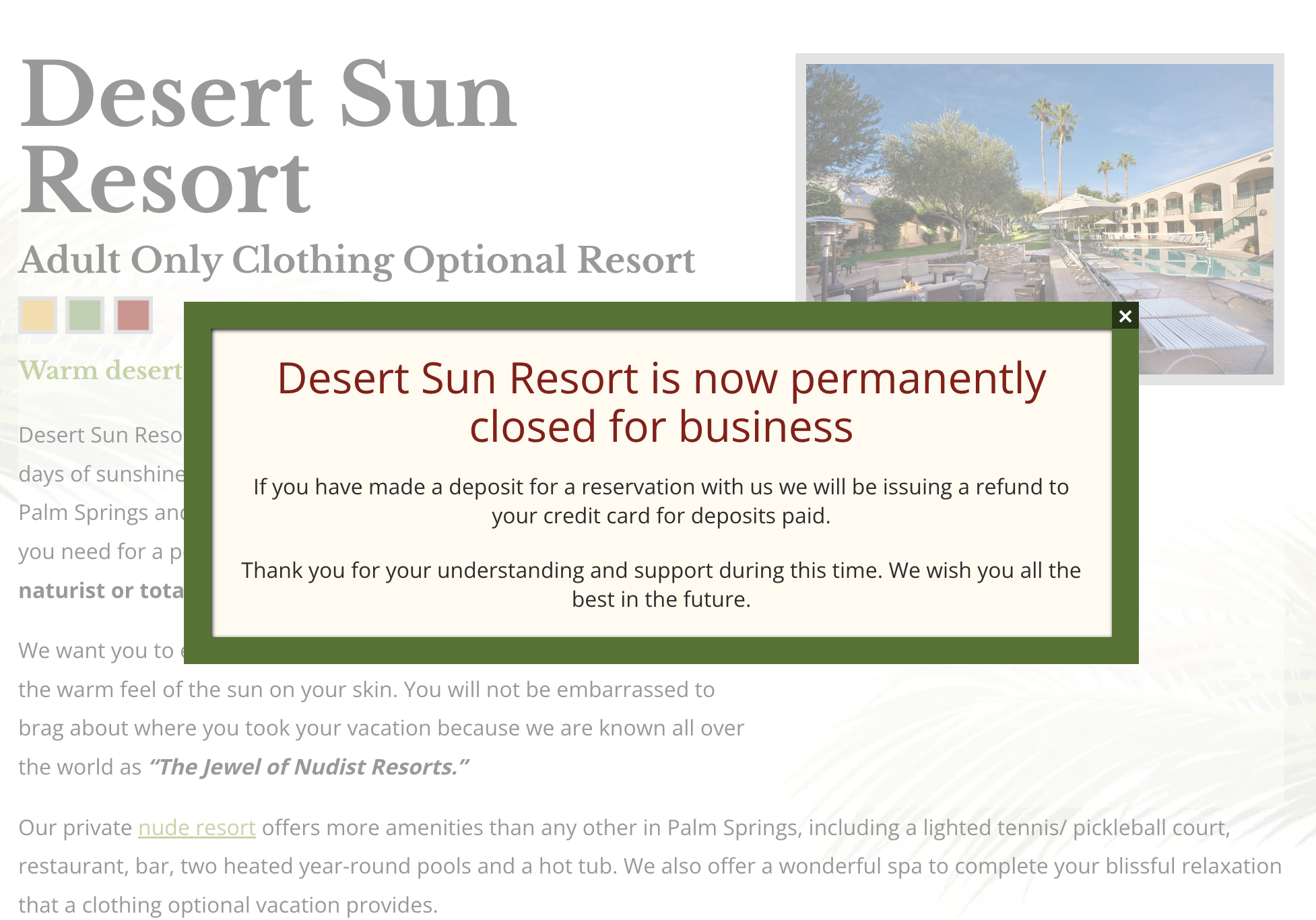 Desert Sun Resort in Palm Springs closes permanently