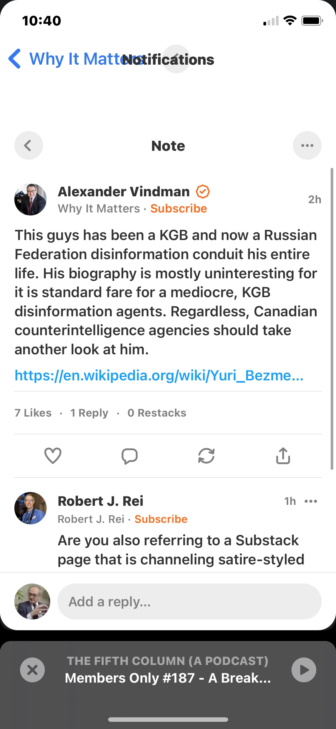 Yuri Bezmenov on Substack: "Beyond satire. @Alexander Vindman thinks I’m the real Yuri and ...