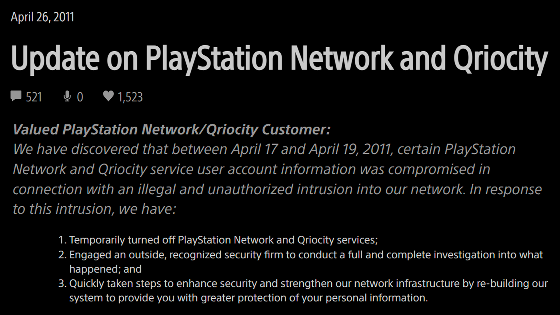 Inside the 2011 PlayStation Network Hack - by ObsoleteSony