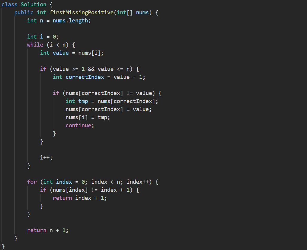 Leetcode 41 First Missing Positive Solved In Java