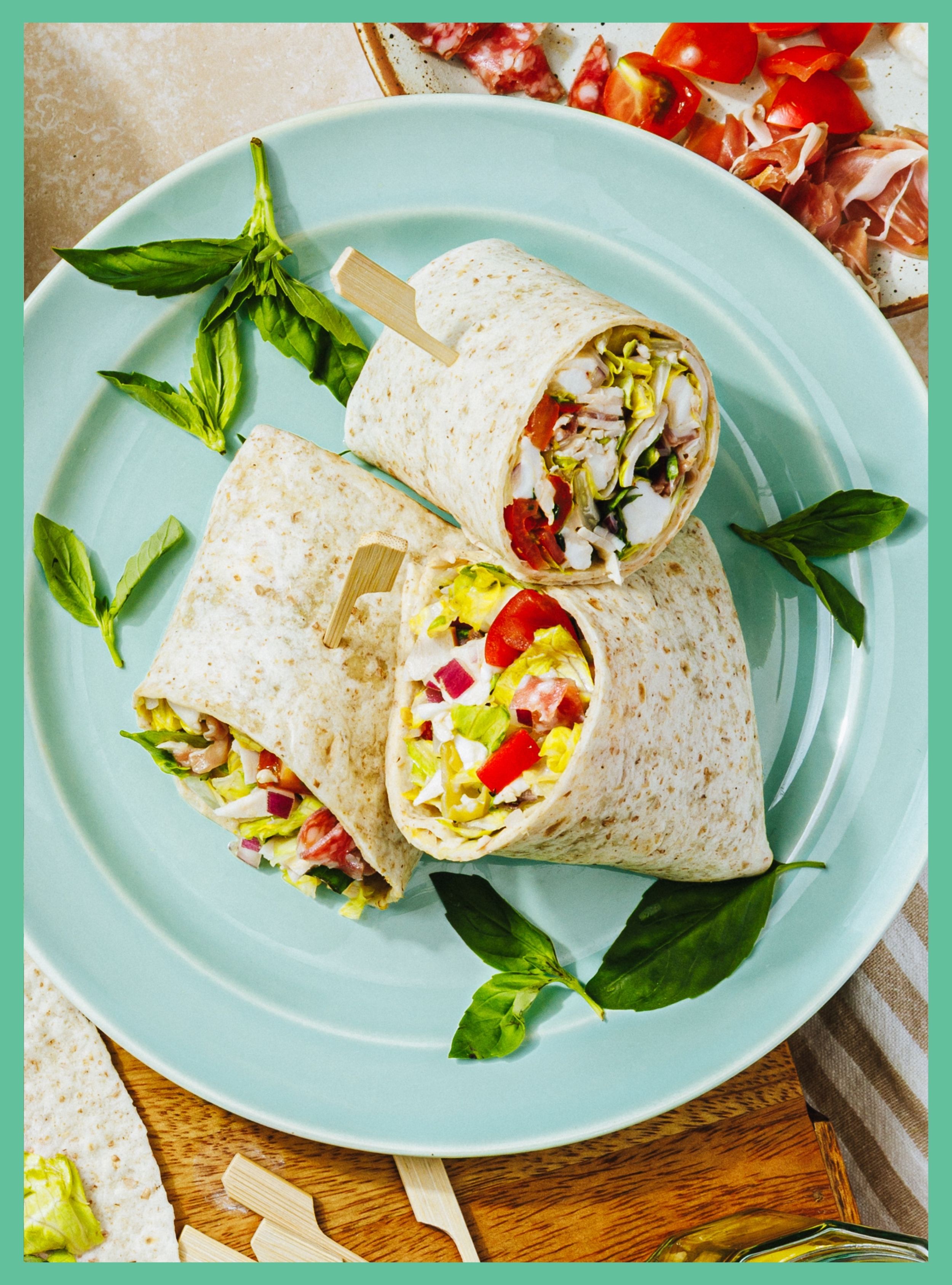 chopped italian deli wraps