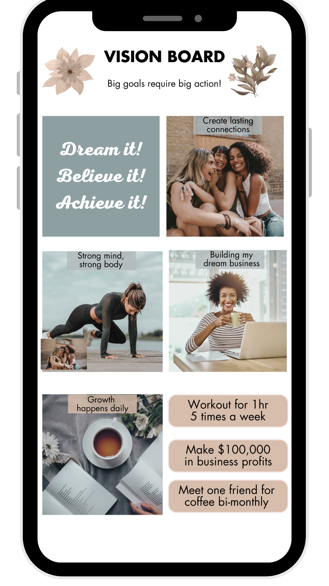 How to Create a Vision Board Phone Wallpaper in Canva