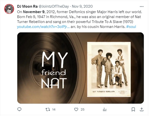 Major Harris (February 9, 1947 – November 9, 2012) – Tribute To A Slave ...