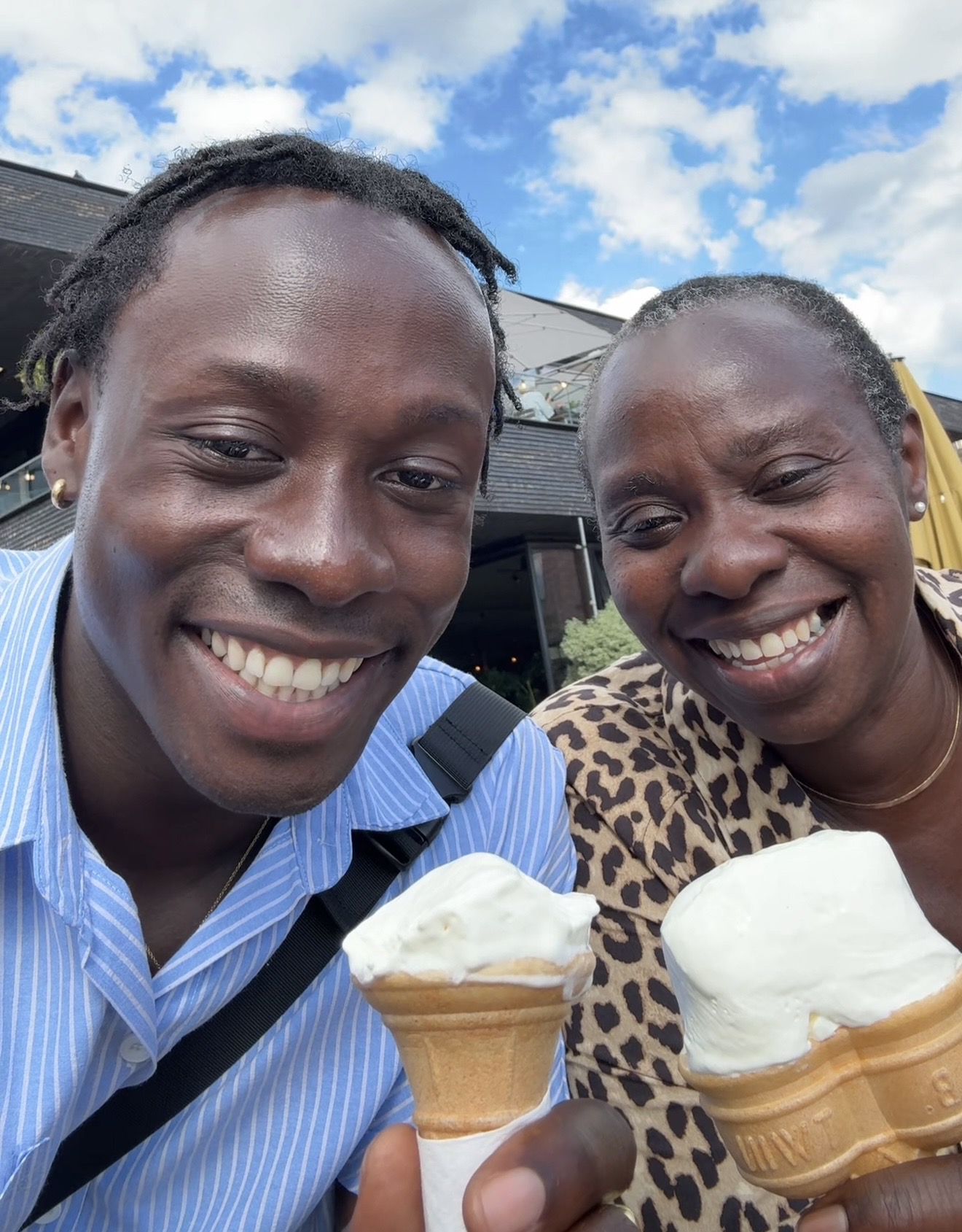 David Larbi (@davidlarbi): "I’m enjoying an ice cream, in the sun, with ...