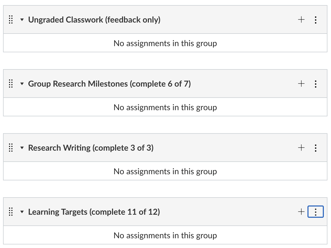 Using the Canvas Gradebook with Specifications Grading