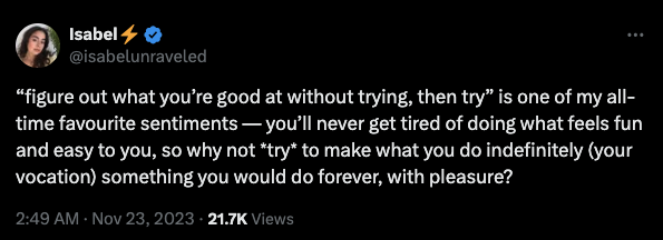 What are you good at without trying? - by Kyle Aldous