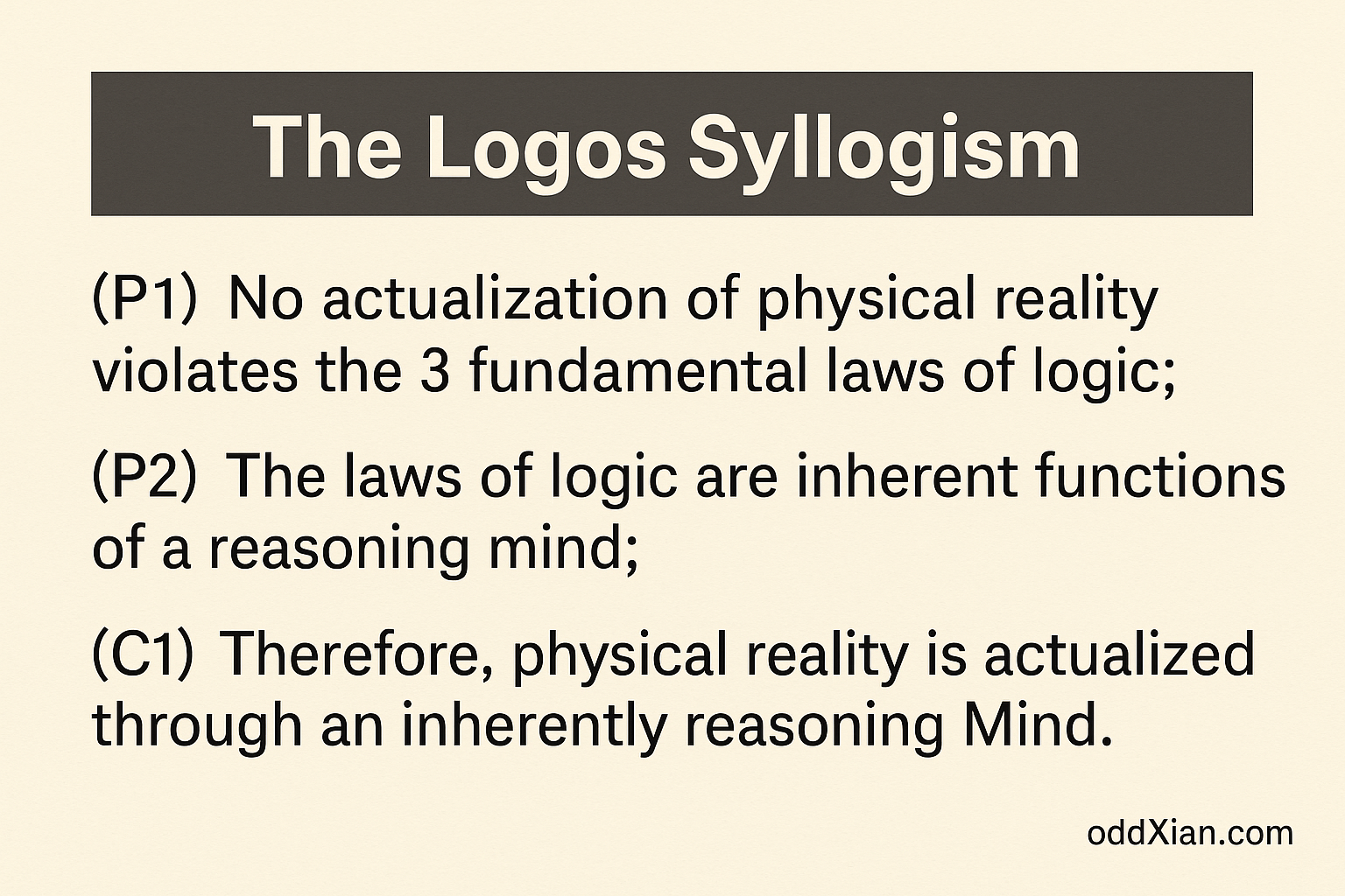 The Logos Syllogism: A Novel Logical Framing of the Transcendental ...