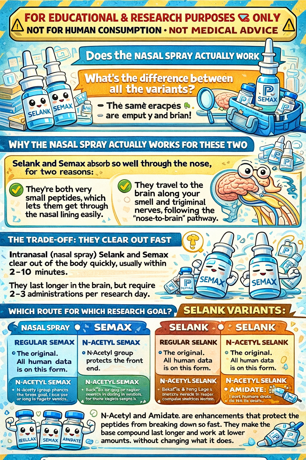 Semax & Selank: Nasal Spray vs. SubQ — Plus All the Variants Explained