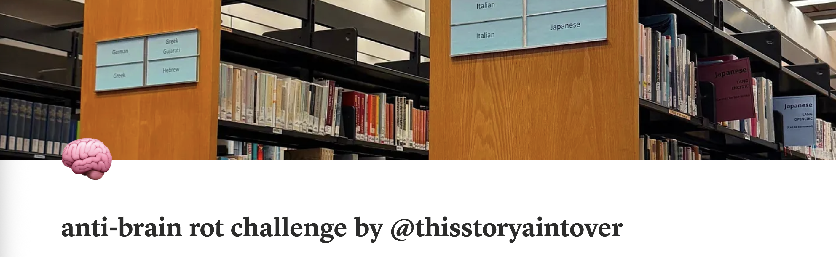 Introducing the Anti-Brain Rot Reading Challenge, created by ...