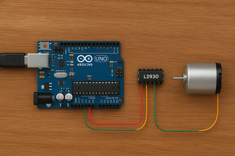 Controlling DC Motors with Arduino and L293D H-Bridge - Easiest Form