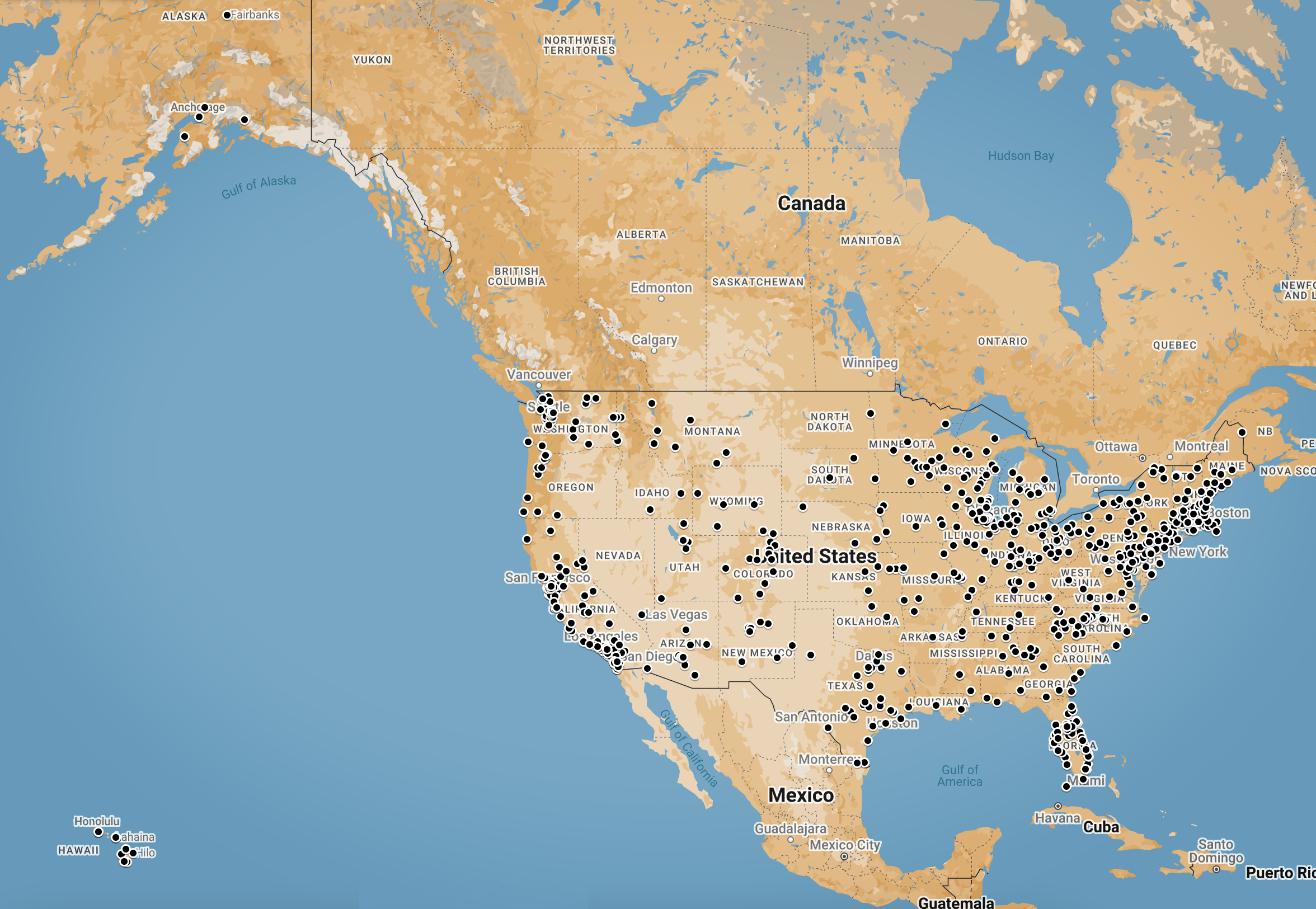 A Map of Protests April 19-27 - by K. Starling