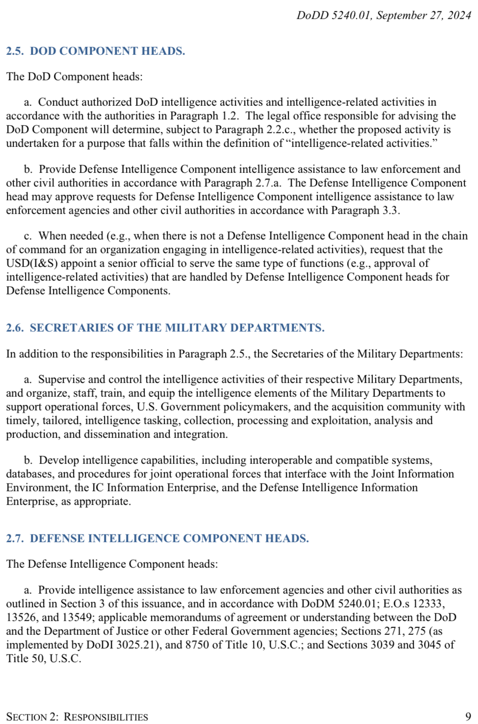 The DoD Quietly Reissues DoD Directive 5240.01, Expanding the Use of ...