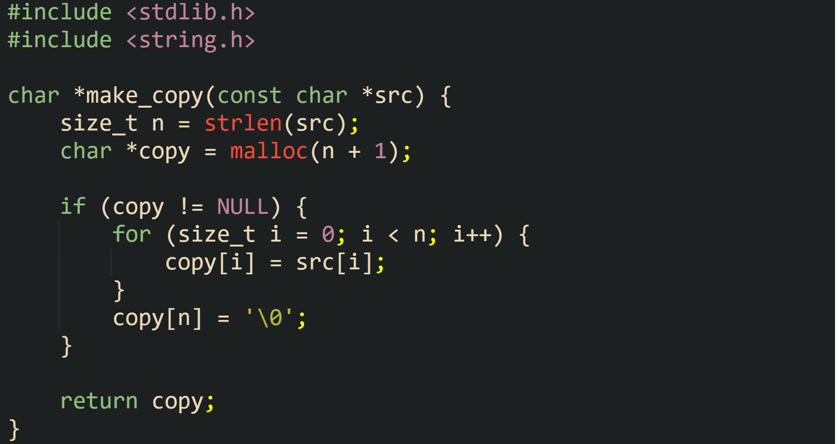 Working with C Strings and Null Terminators