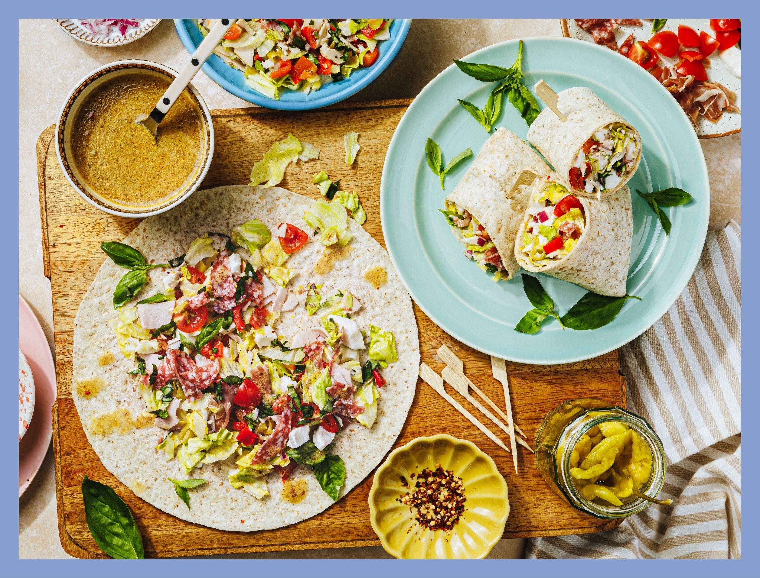 chopped italian deli wraps