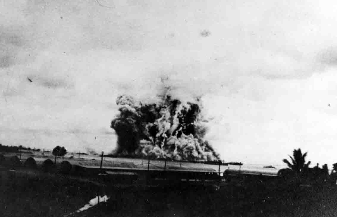 USS Mount Hood explodes - by Martin Cherrett