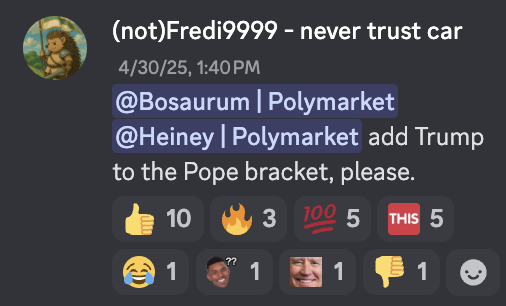 🔮 TRUMP 4 POPE - The Oracle by Polymarket