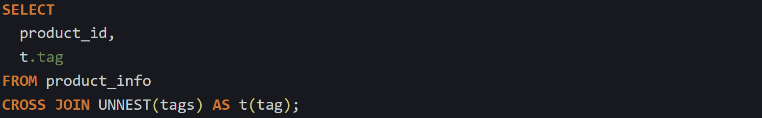 Flatten Nested Data with CROSS JOIN and UNNEST