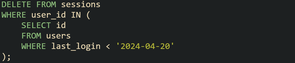 Delete Rows Based on a Join Condition