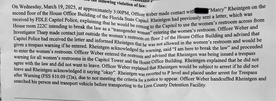 Trans Woman Arrested, Sent to Men’s Jail For Entering Florida Capitol ...