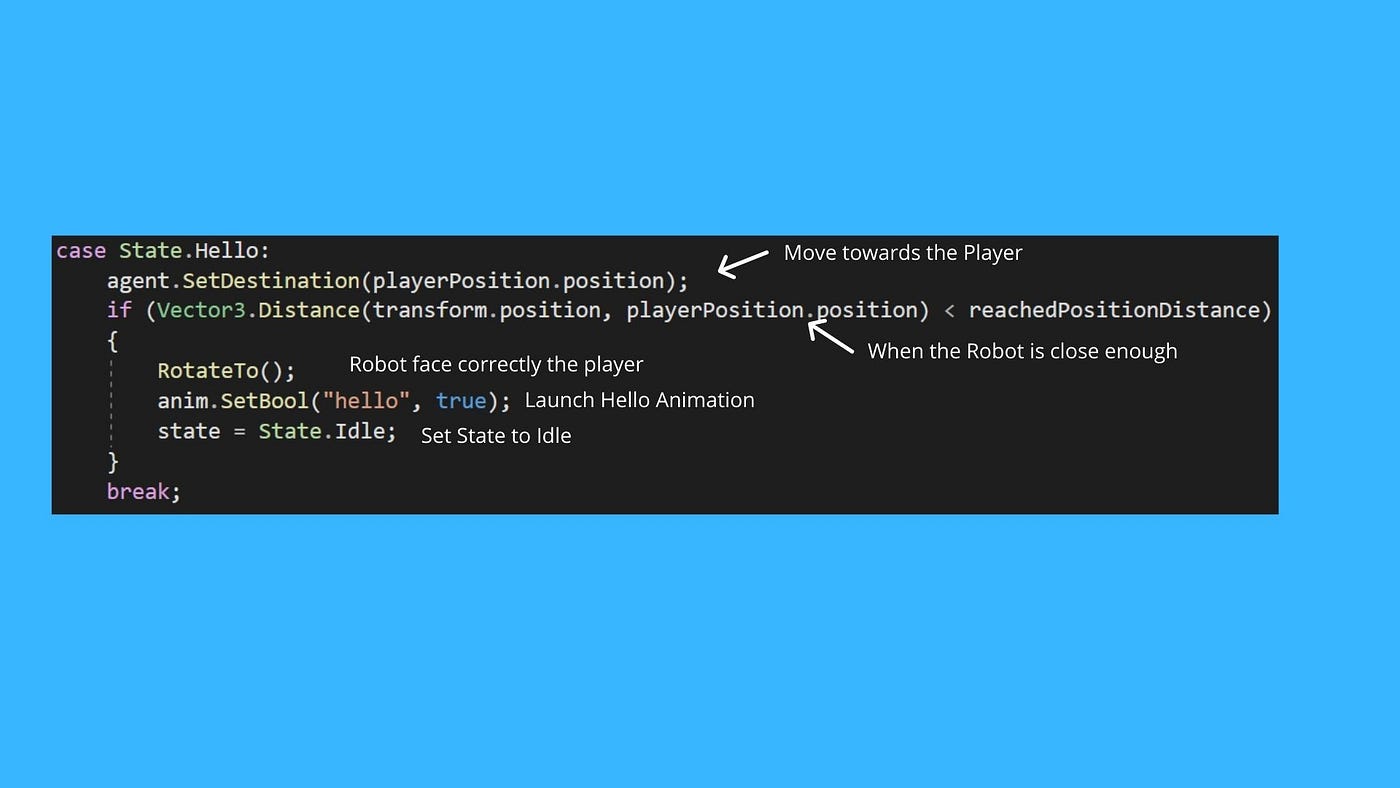 Making an intelligent Robot NPC using Hugging Face 🤗 and Unity