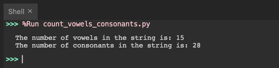 Algorithm to Count Vowels and Consonants in a String