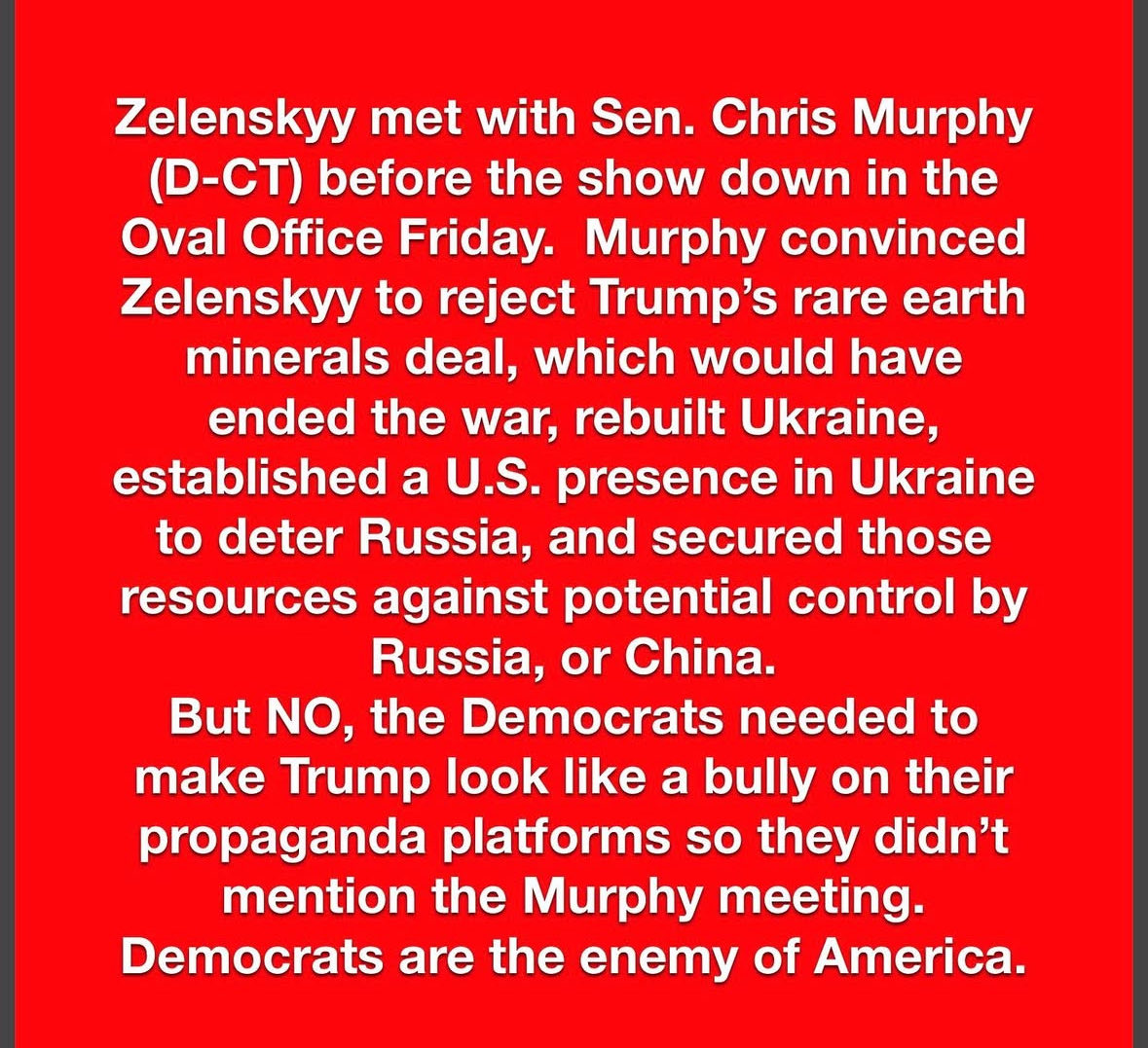 Roger Stone on Substack: "Senator Chris Murphy should be prosecuted for violating the Logan Act ...