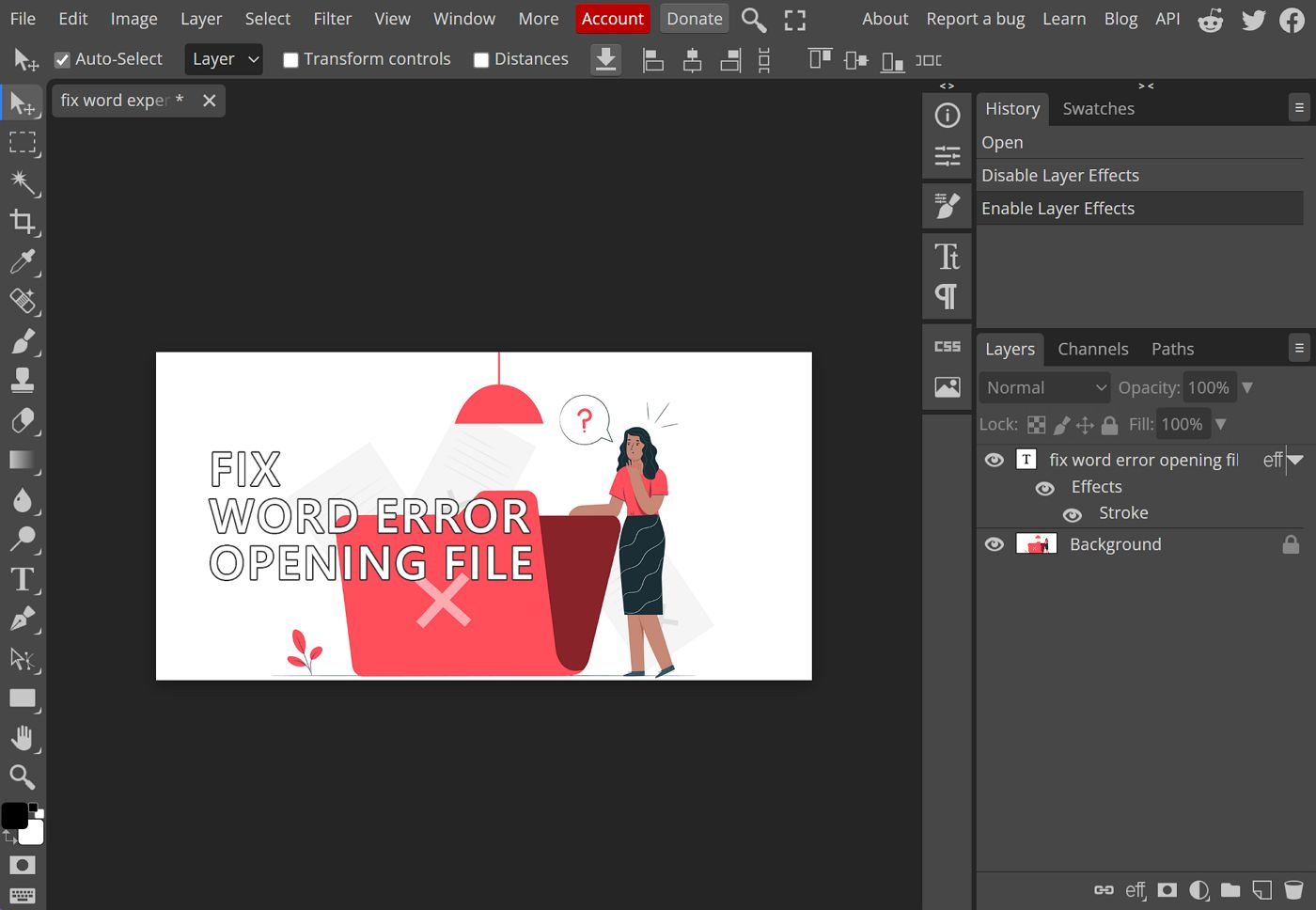 Photopea is a free alternative for Photoshop you can use in your browser