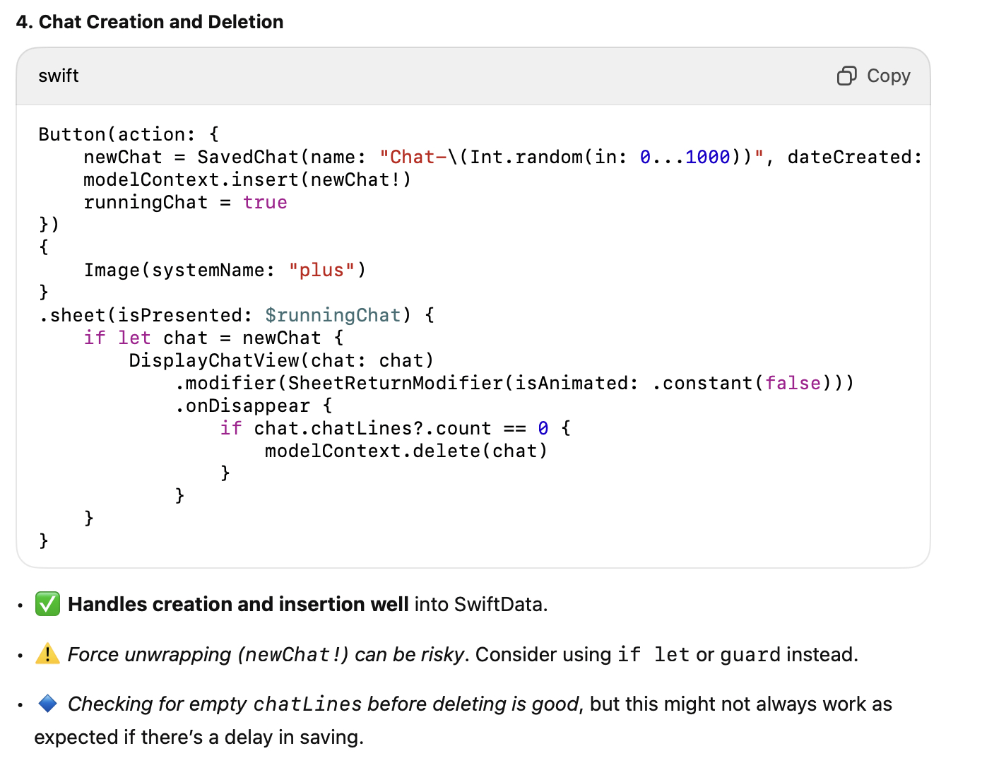 Using ChatGPT alongside Xcode