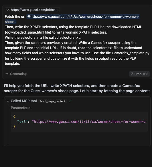 Use Cursor as web scraping assistant with MCP servers