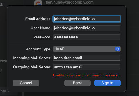 How to setup Hostinger email with third-party app