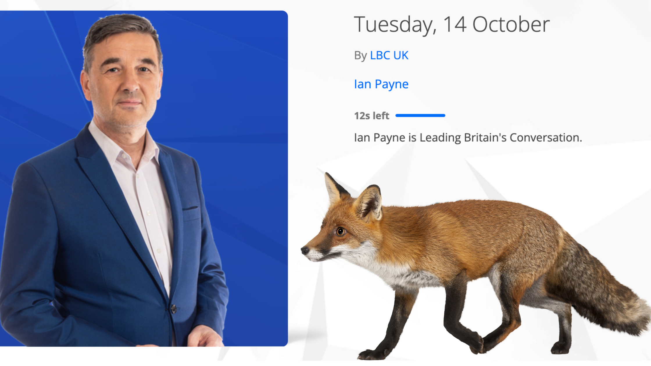 LBC Presenter Jokes About Trapped Fox ‘Left to Waste Away’ in His Car Park