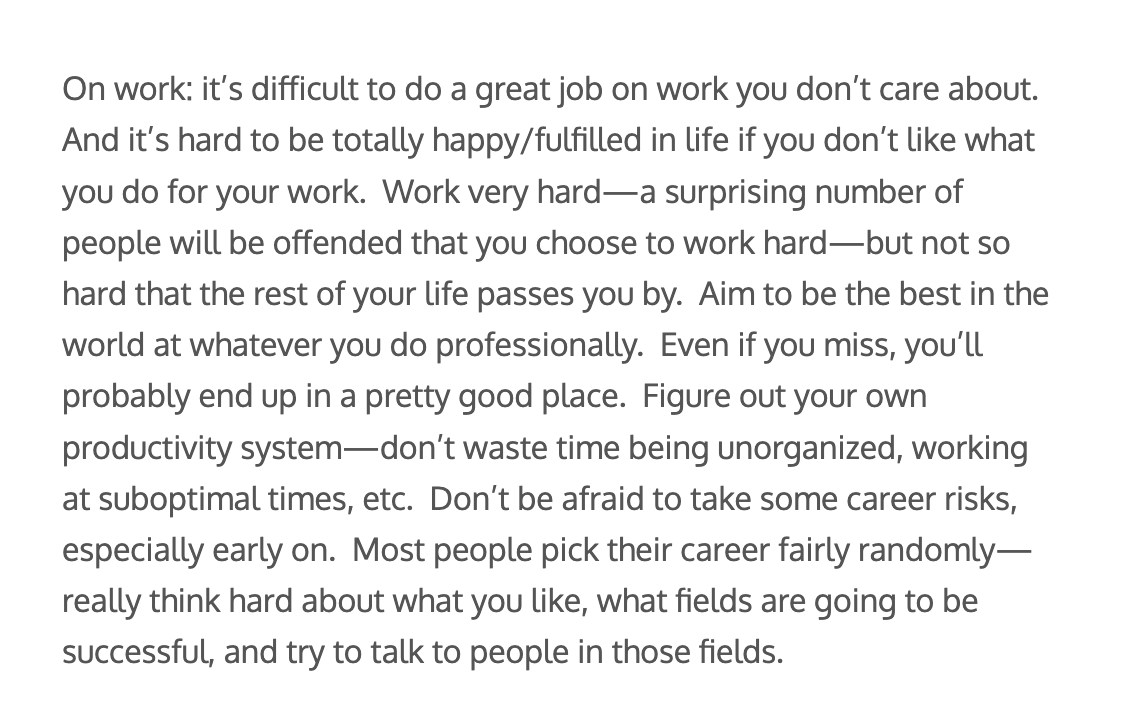 Ben Lang on Substack: "Sam Altman on how to approach work:"