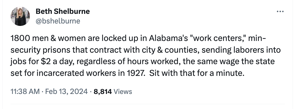 A glimpse of prison slave labor - by Beth Shelburne