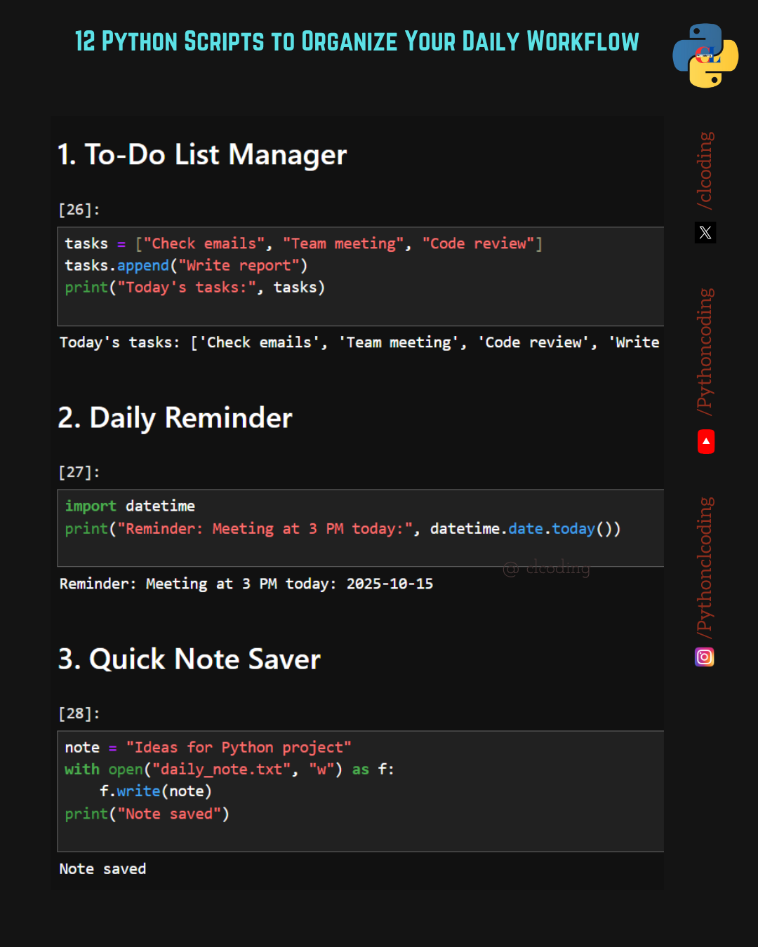 12 Python Scripts to Organize Your Daily Workflow