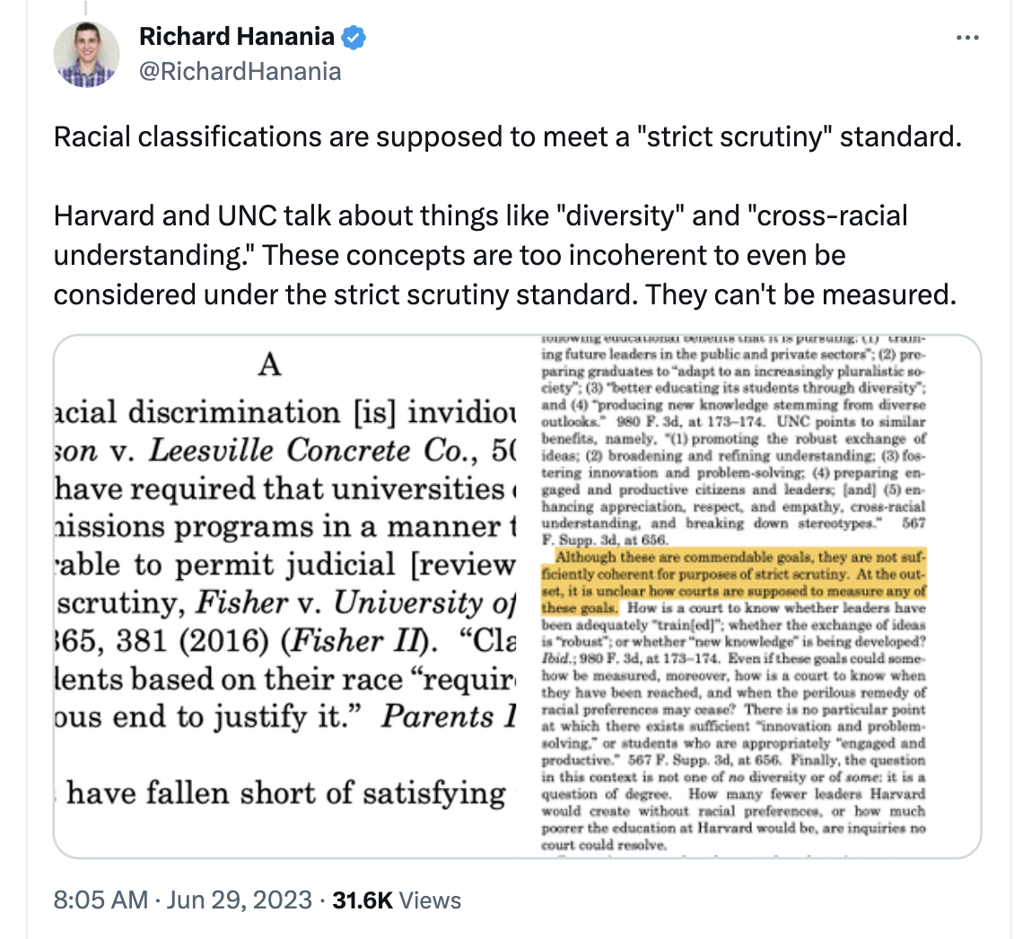 Why SFFA v Harvard Matters - Richard Hanania's Newsletter