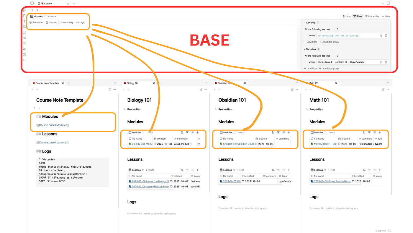 Building a Dynamic Base Table in Obsidian