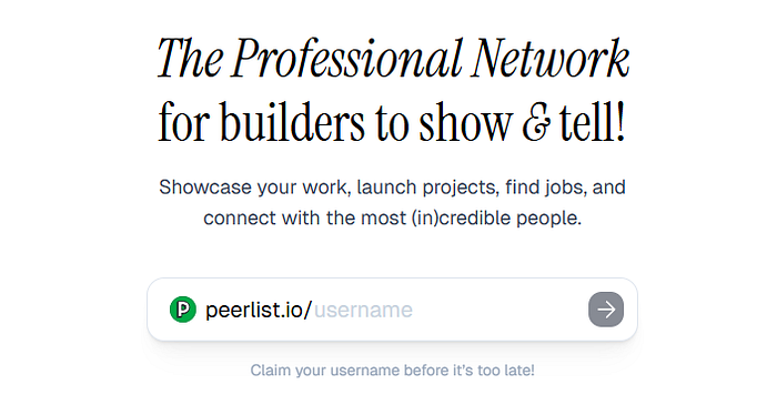 Peerlist The Professional Network for builders to show and tell