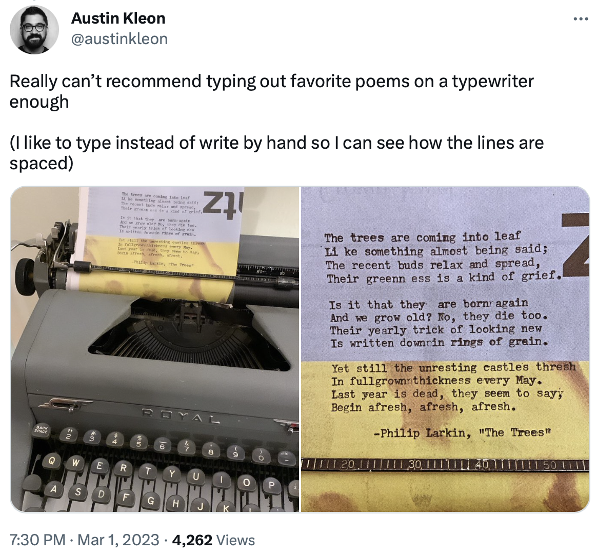 Not writing, but typing - Austin Kleon