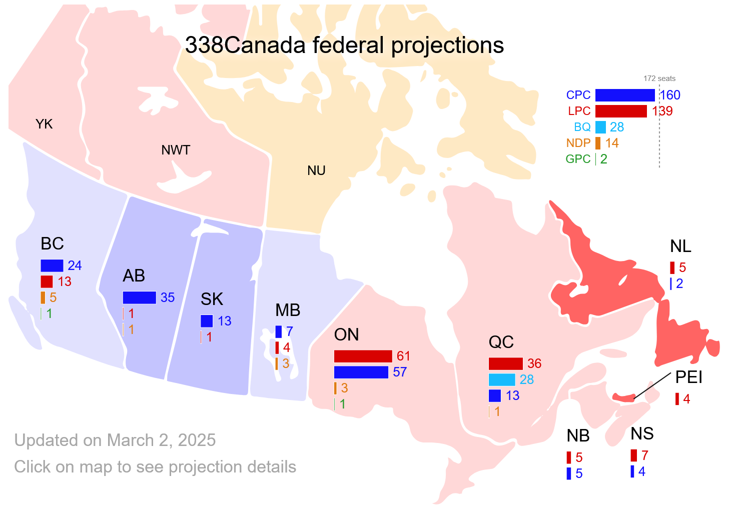 338 Sunday Update: The Liberal Surge Continues