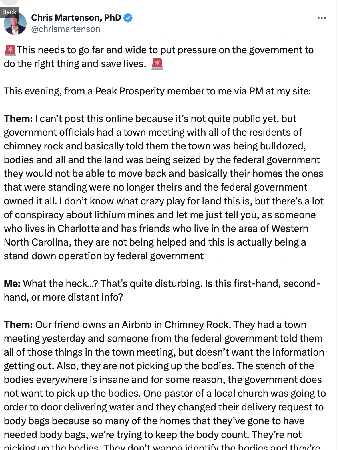 Dr. Chris Martenson Reveals A PM Alleging Gov. Officials In Town Hall ...