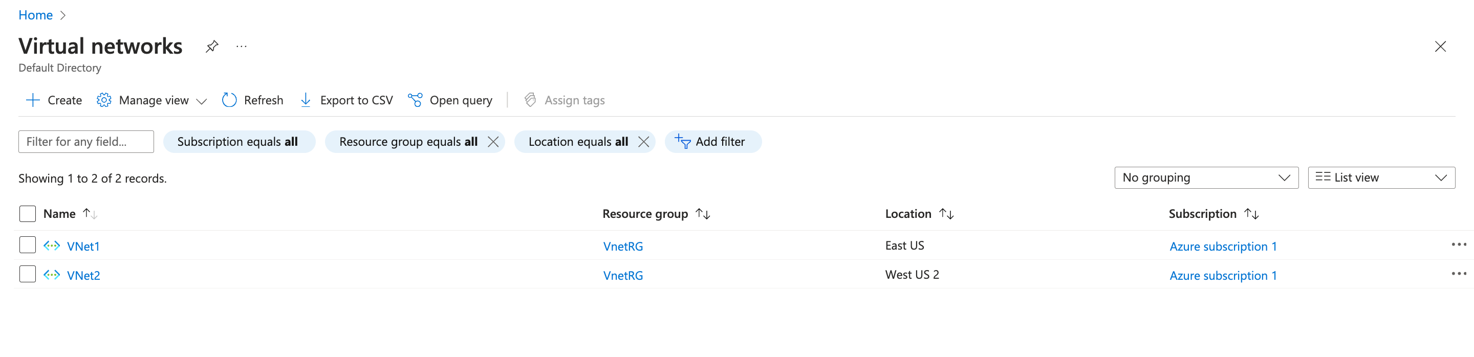 AZURE - Vnet to Vnet Peering Across Multiple Regions