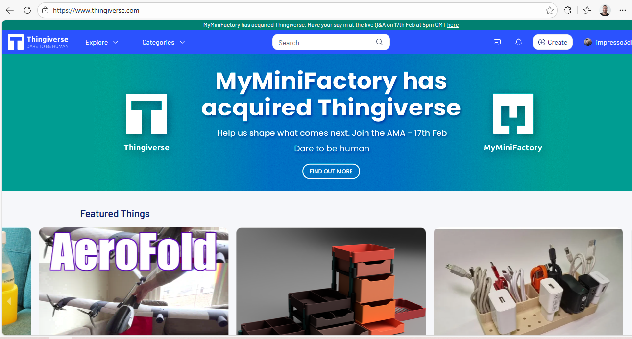 Thingiverse foi adquirido - Emanuel Campos - Impresso3D