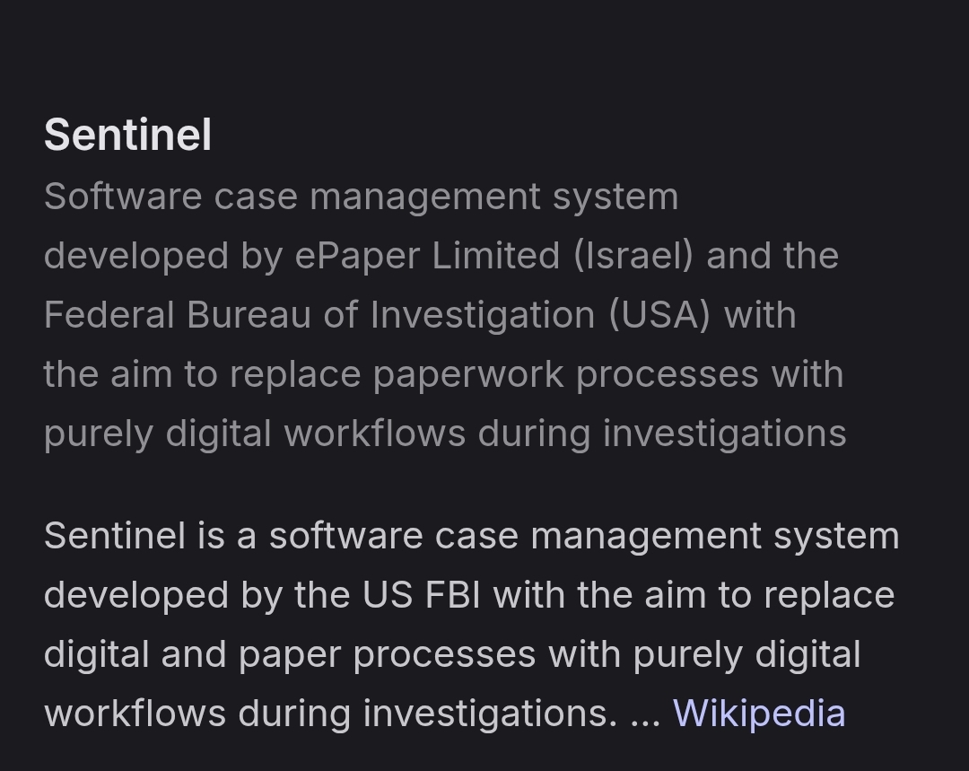 SENTINEL - FBI software case management system developed by ePaper ...