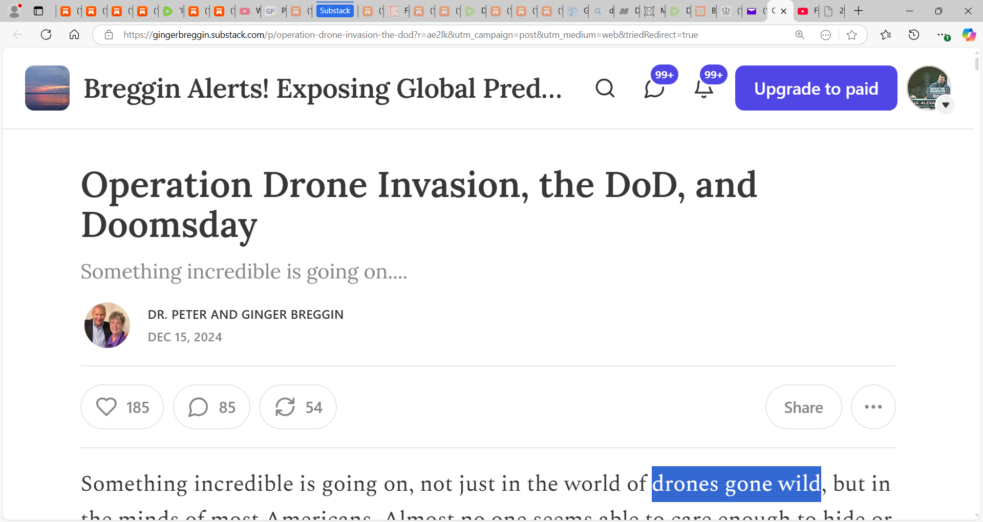 Drones gone wild? What is going on? Dr. Peter Breggin & Ginger Breggin ...