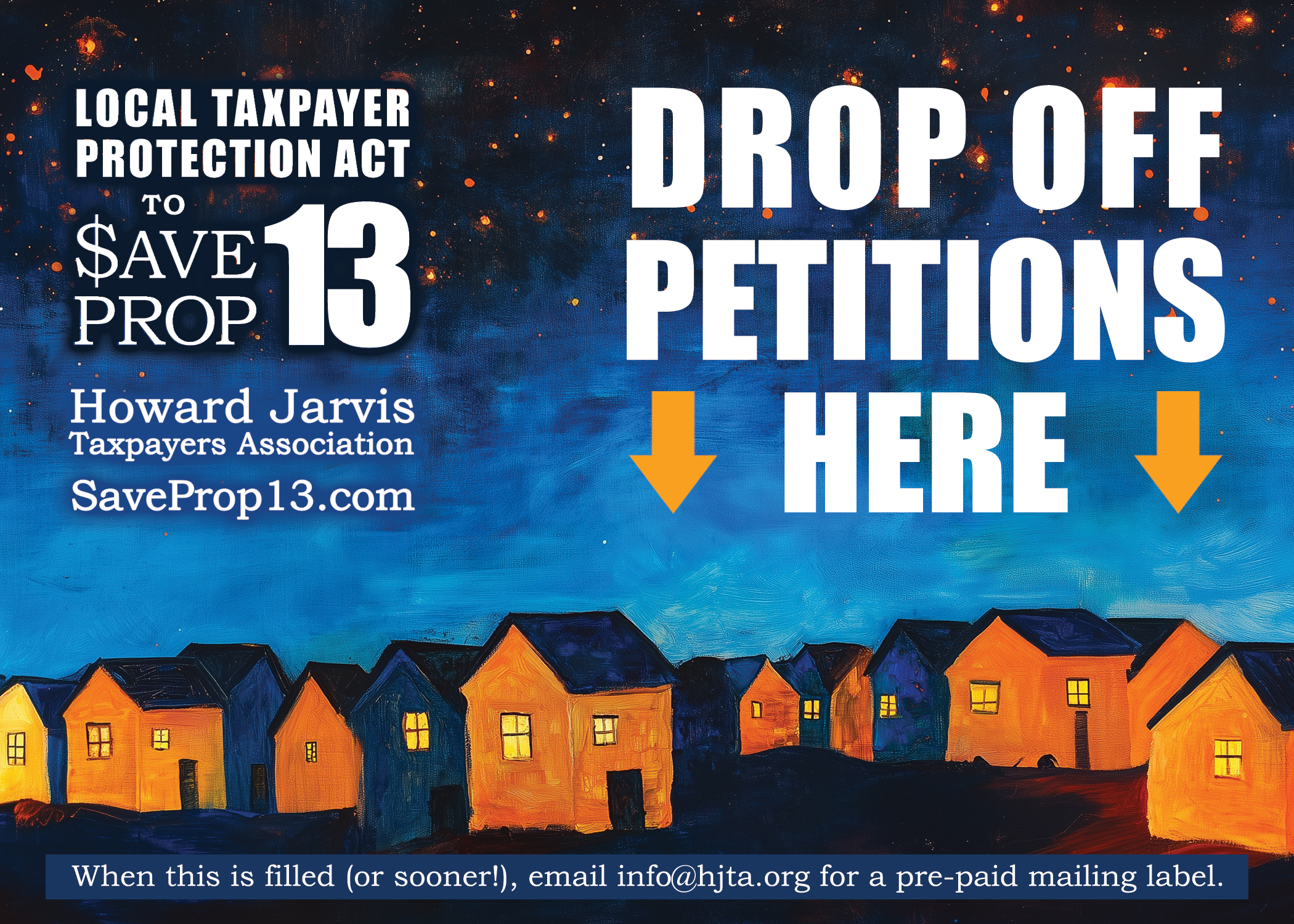 Save Prop 13 Update: New video, radio news, drop-off locations