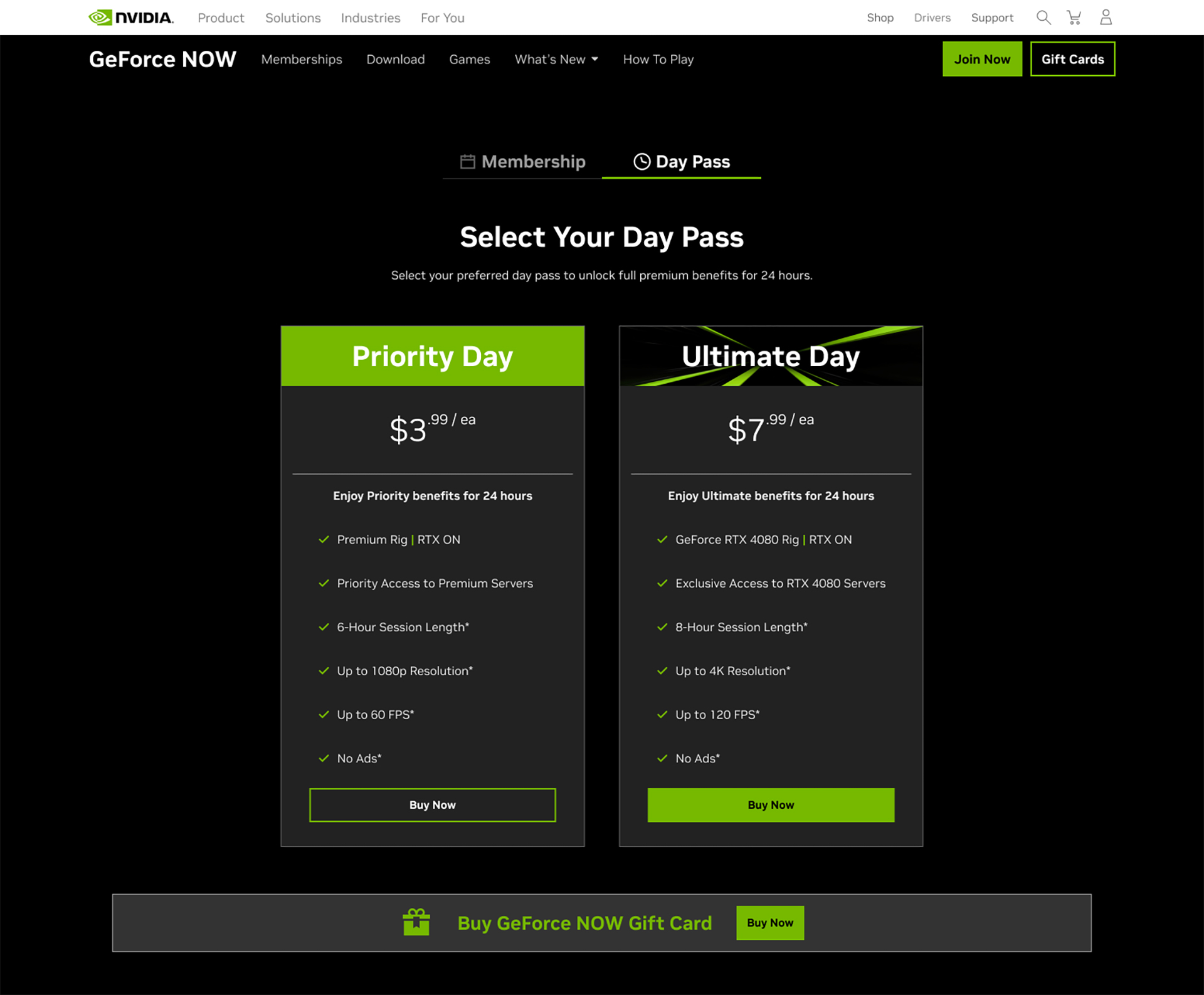 Nvidia GeForce Now Day Passes are now available
