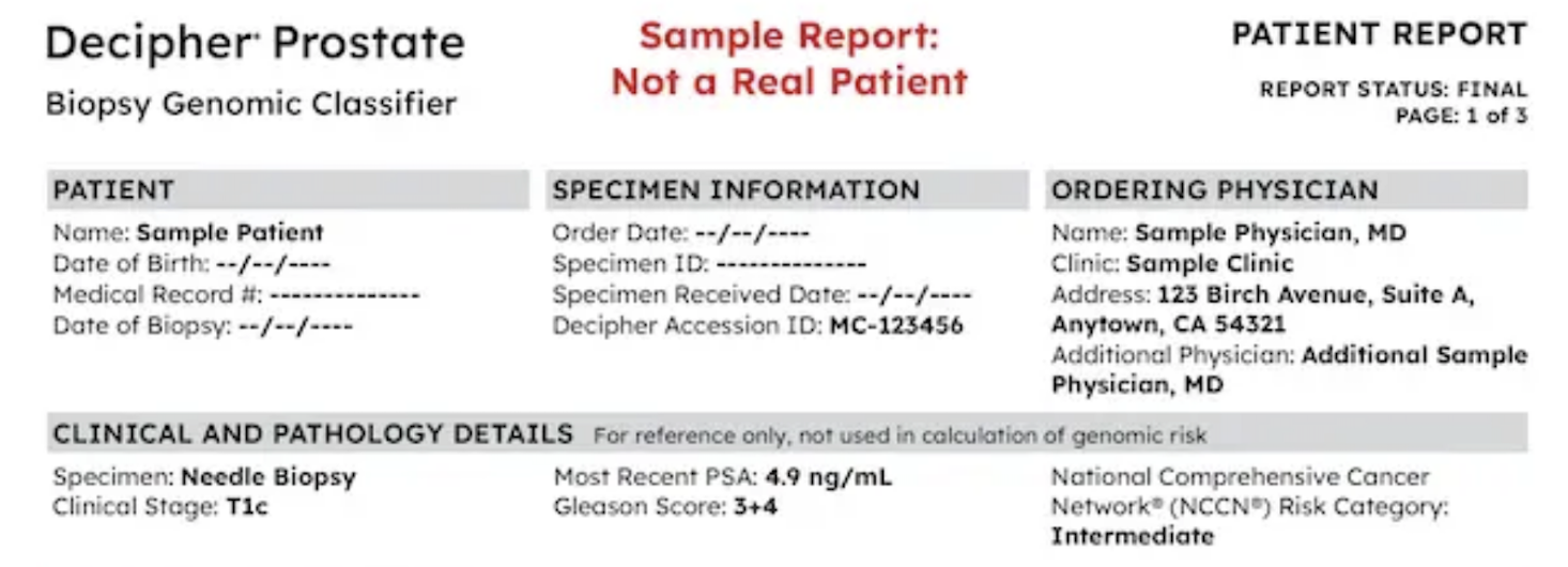 Decipher Prostate Biopsy Report Explained - 068